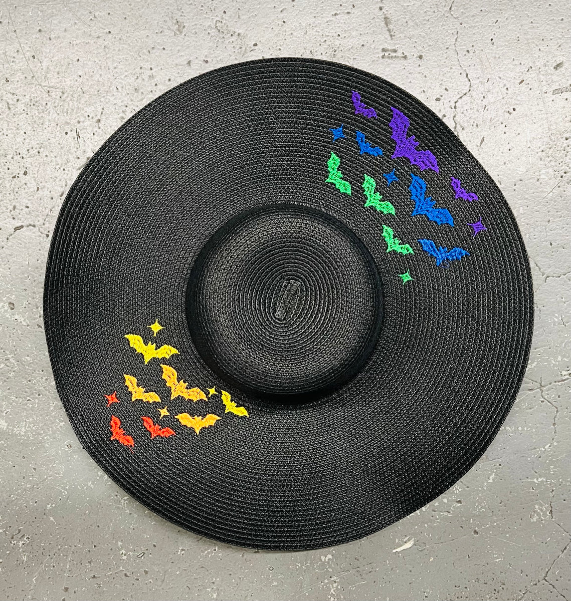 Floppy Sun Hat - XL Brim - Rainbow Bats – Witchwood Bags