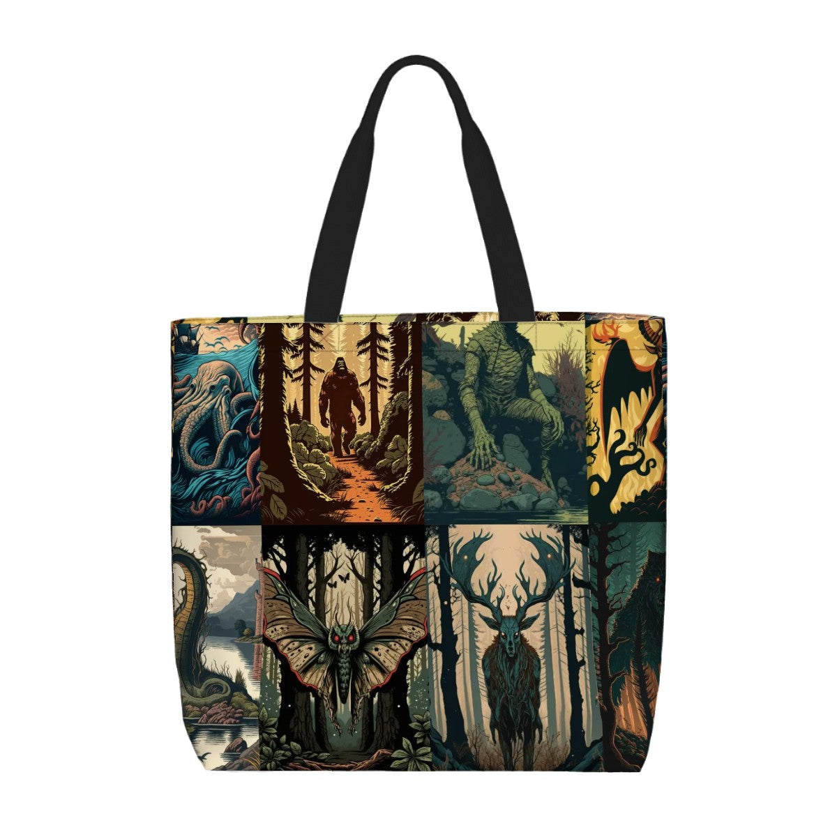 Printed Beach Bag / XL Tote Bag - Cryptids – Witchwood Bags