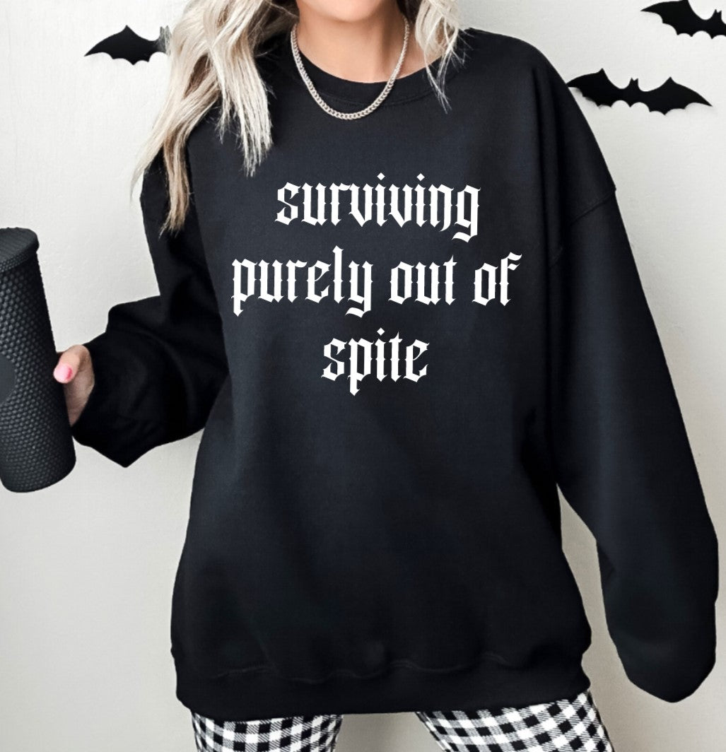 Surviving purely out of spite Pullover – Witchwood Bags