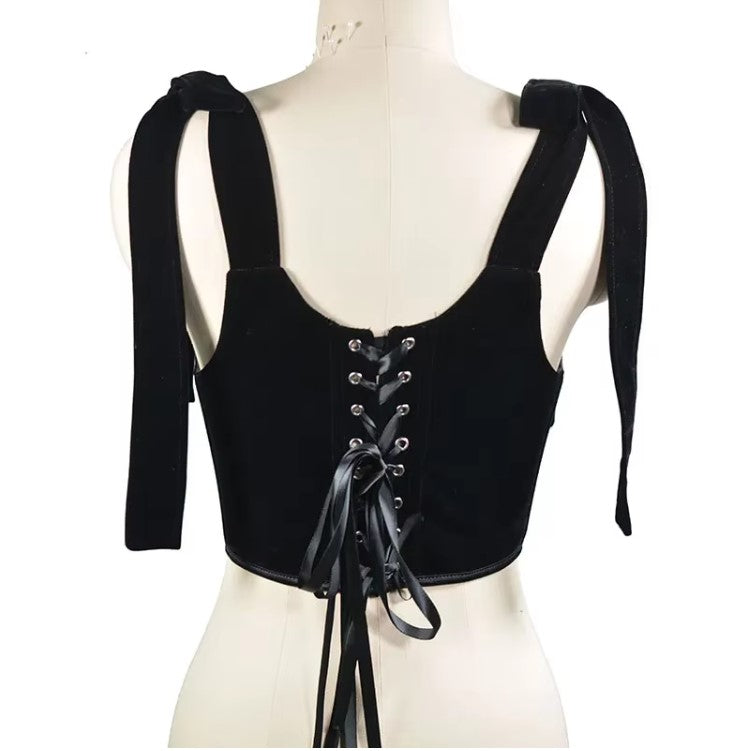 The Velveteen Corset Top - Deep Velvet Bodice Cinching Corset - READY ...