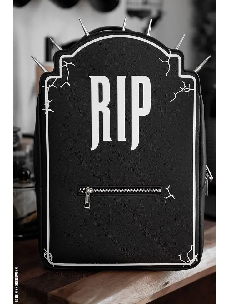 Spiked RIP Tombstone Backpack - READY TO SHIP – Witchwood Bags