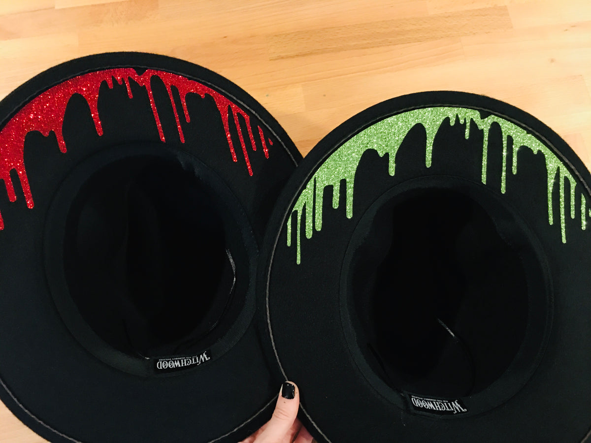 Vegan Felt Hat - Dripping Blood – Witchwood Bags