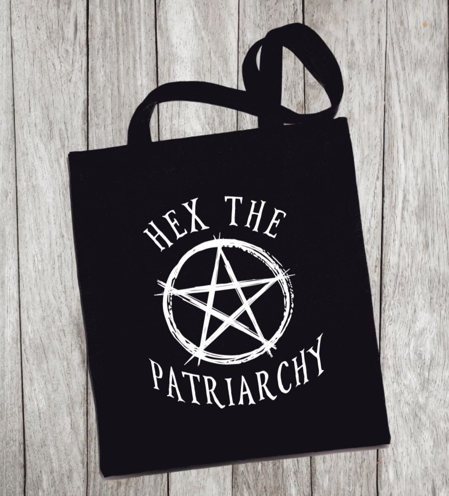 Reusable Grocery Bag/Tote Bag - "hex the patriarchy" – Witchwood Bags